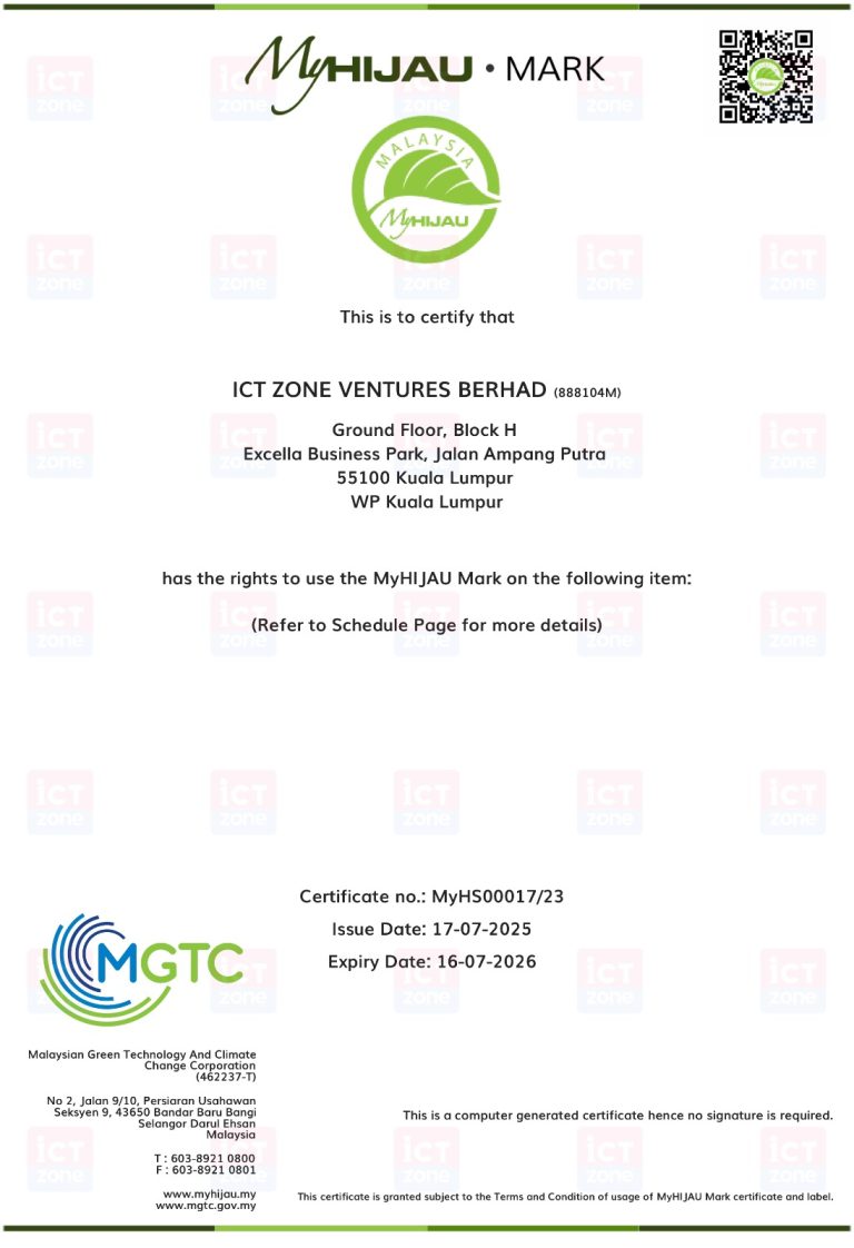 Accreditation - ICT Zone Asia Berhad